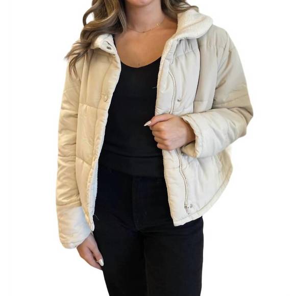 Wishlist | Jackets & Coats | New Wishlist Sherpa Lined Puffer Jacket In Ecru | Poshmark
